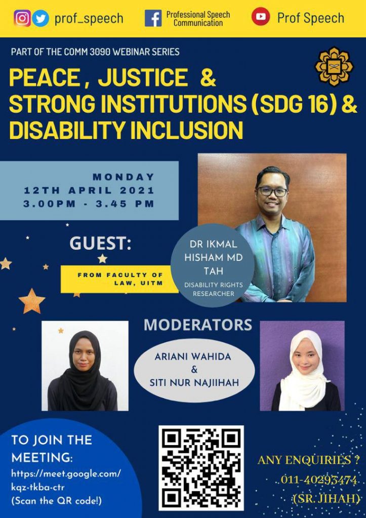 Webinar: How SDG could be inclusive to people with disabilities – IIUM ...